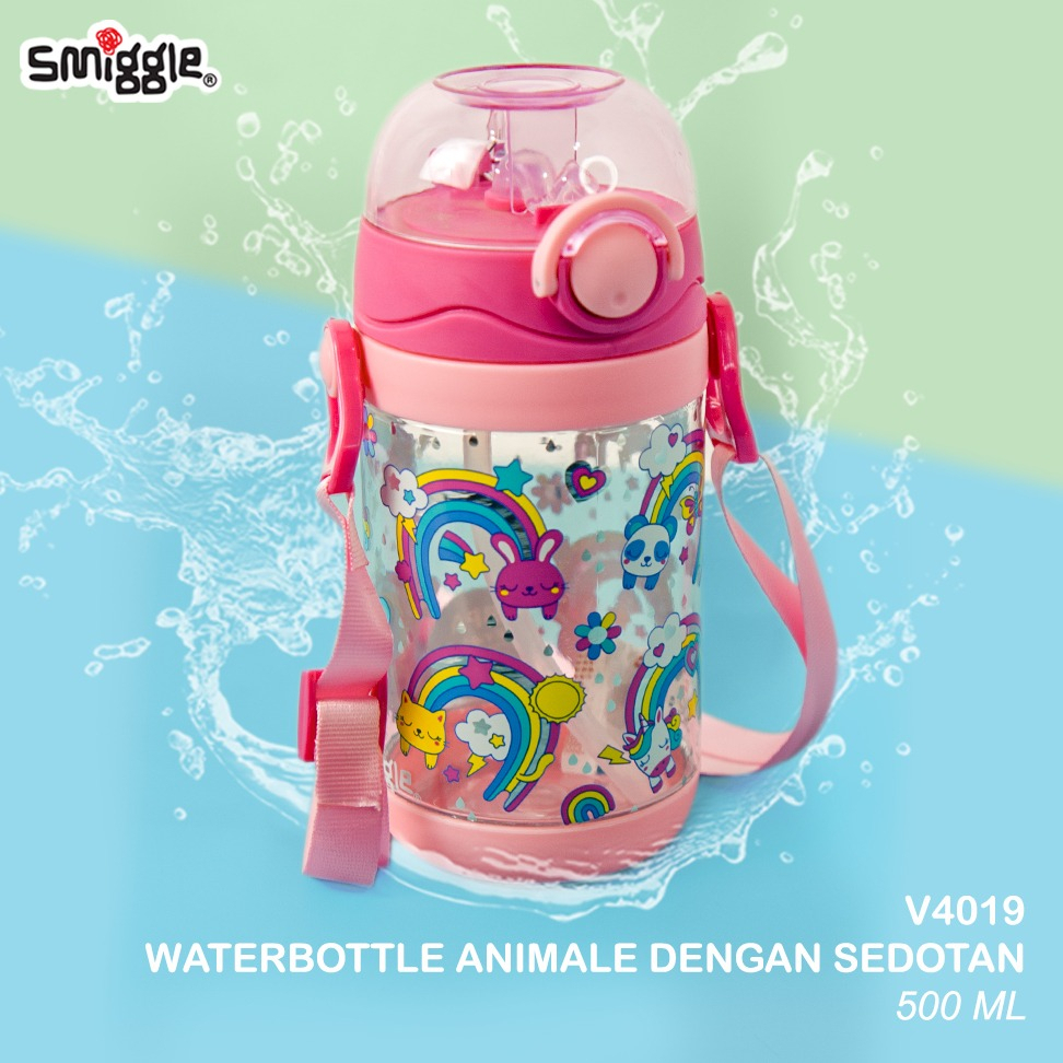 Jual MARKAS--WATER BOTTLE 500ml BPA FREE 4019/SMIGGLE BOTOL MINUM SEDOTAN ANAK ANIMAL/430ml/4017 ...