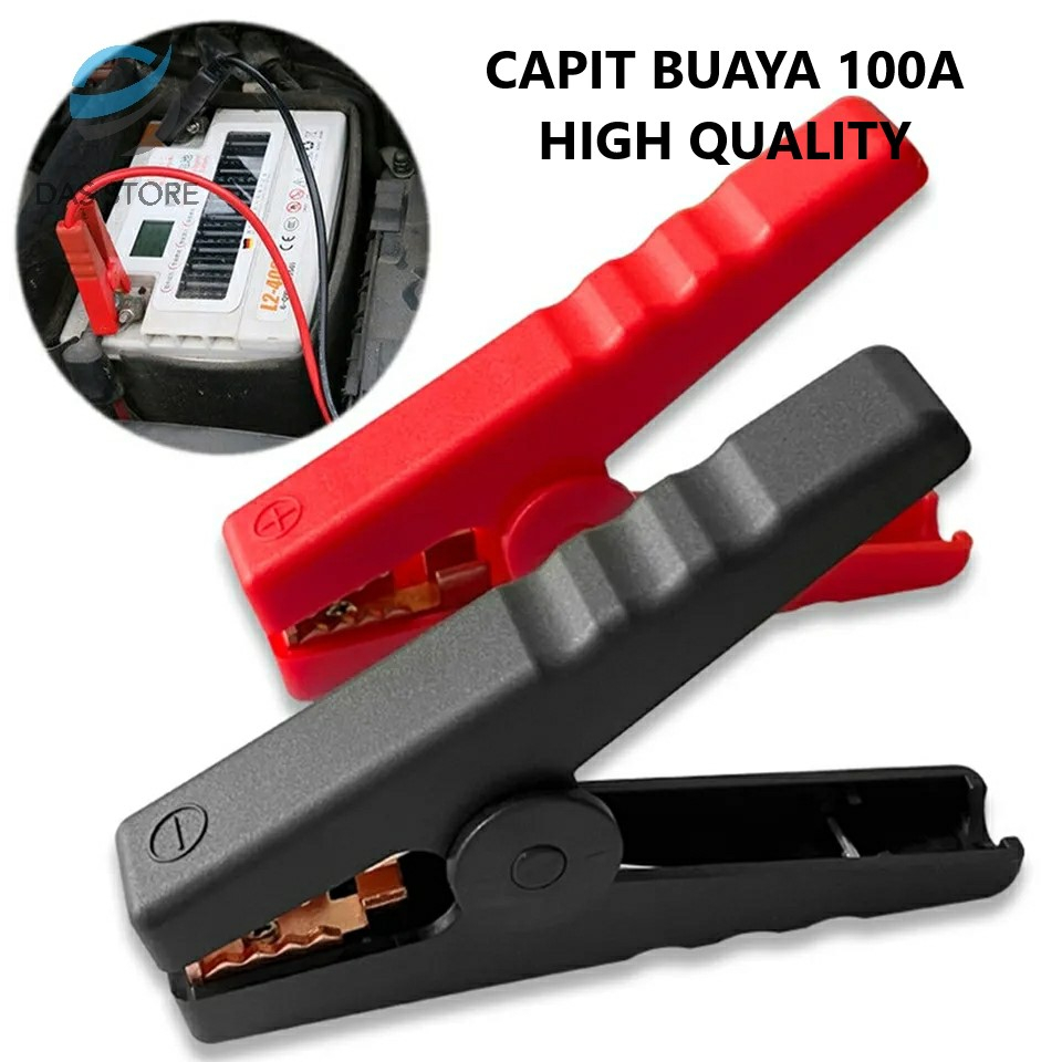 Jual Jepitan Buaya Aki 100A 90mm Body full coer Plastik Aligator Car ...