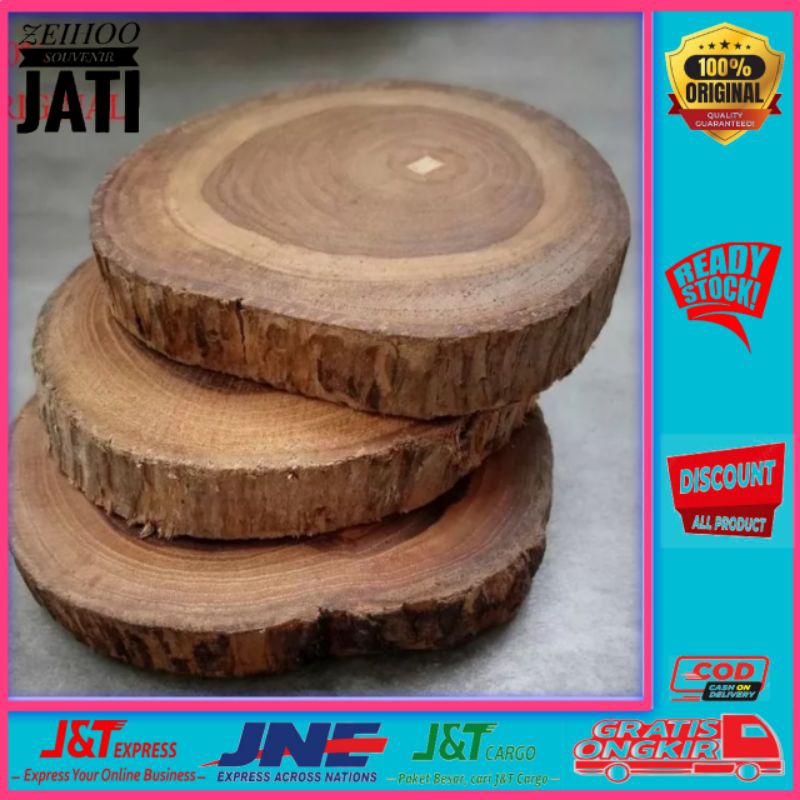 Jual Wooden Slice/Potongan Kayu Jati 15cm | Shopee Indonesia