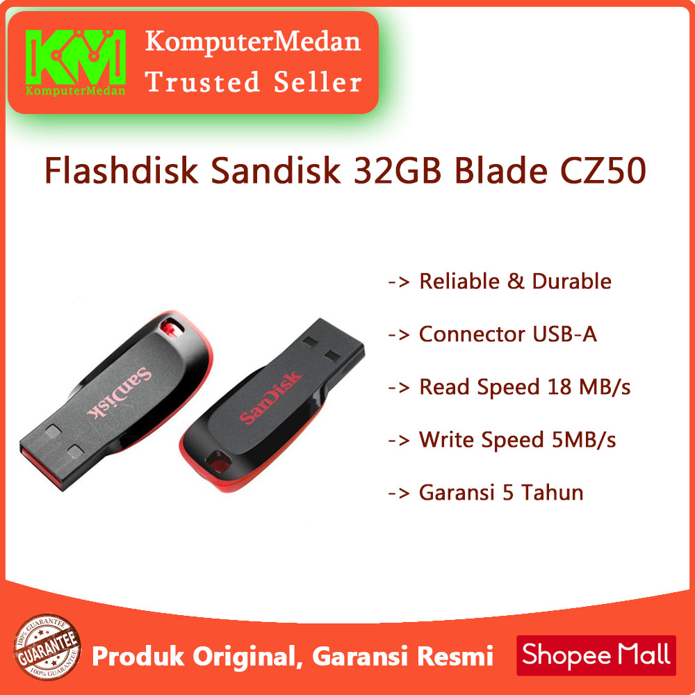 Jual Flashdisk Sandisk 32GB Blade CZ50 | Shopee Indonesia
