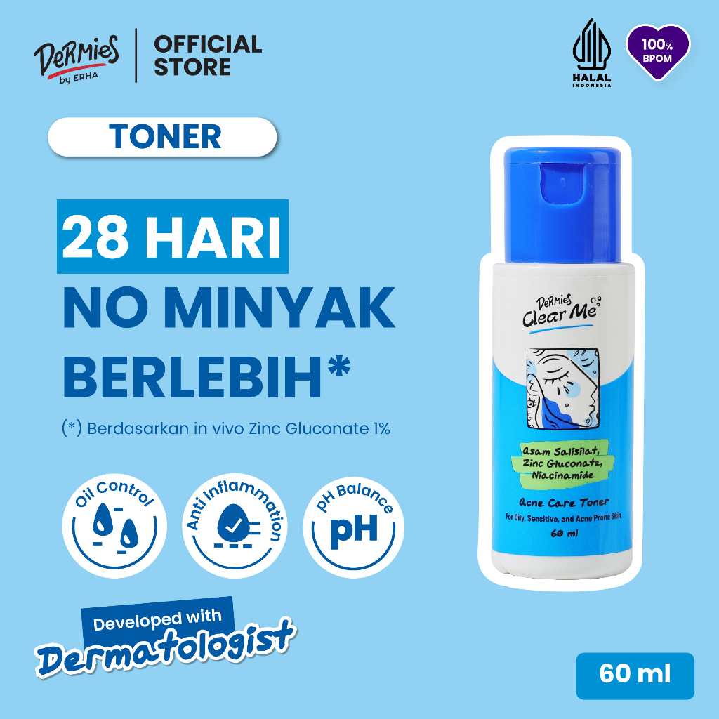 Jual Dermies Clear Me Acne Care Toner 60ml - Toner Wajah Kulit ...