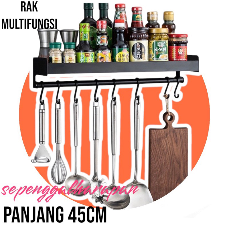 Jual RAK BUMBU DINDING BESI RAK KITCHEN BUMBU DINDING Dapur Rak Penyimpanan Bumbu Dapur Rempah ...
