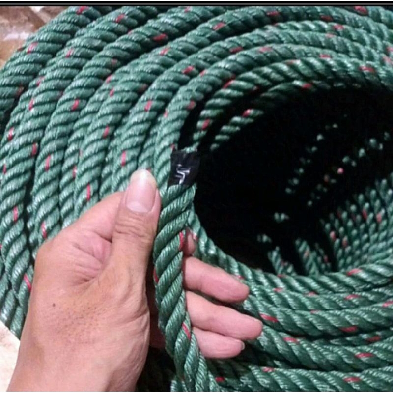 Jual 1 Roll Tali Tambang 16mm Tambang Plastik PE Tarik Ikat Kuat Hijau ...