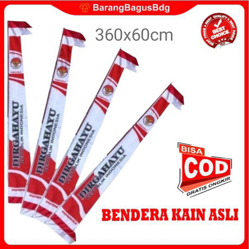 Jual Bendera panjang bandir murah/umbul umbul 360x60cm bendera kain ...