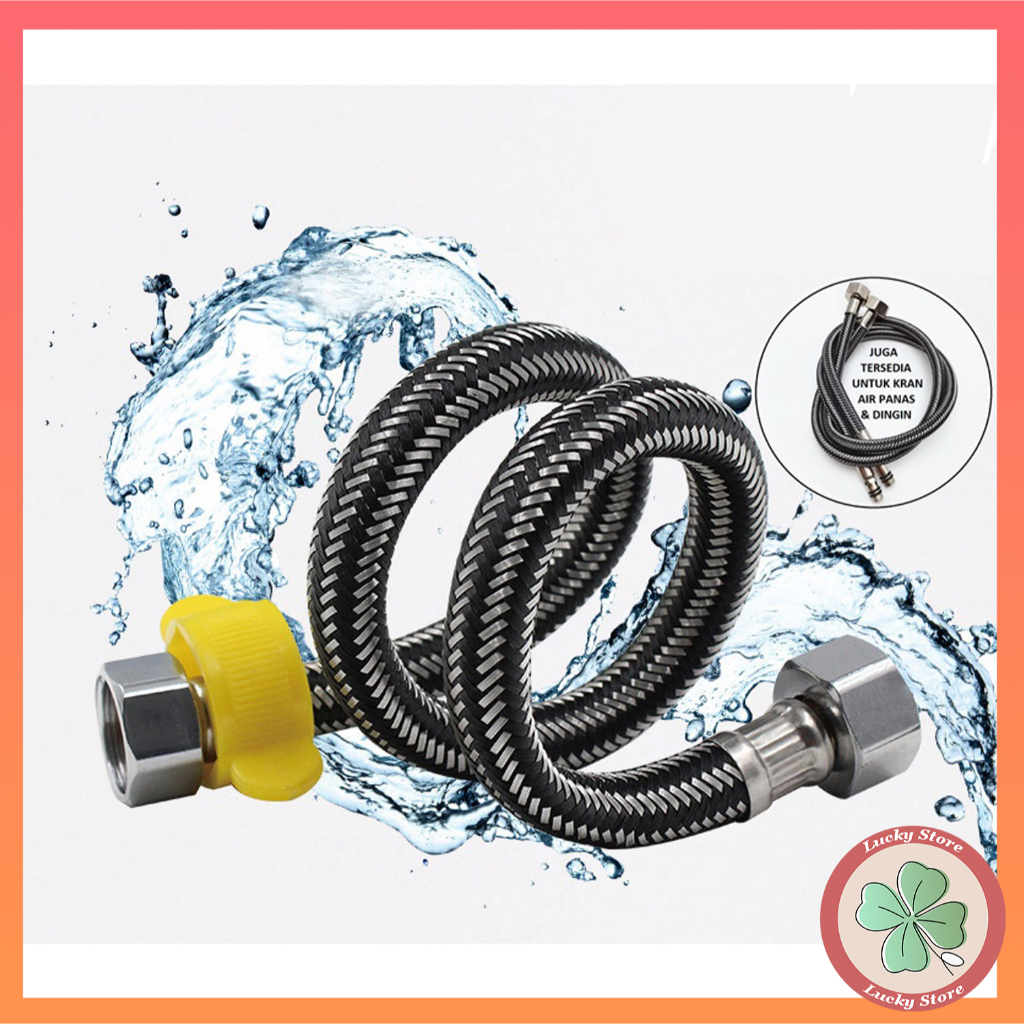 Jual Slang/Selang Shower Wastafel Ss Hitam + Ring | Shopee Indonesia