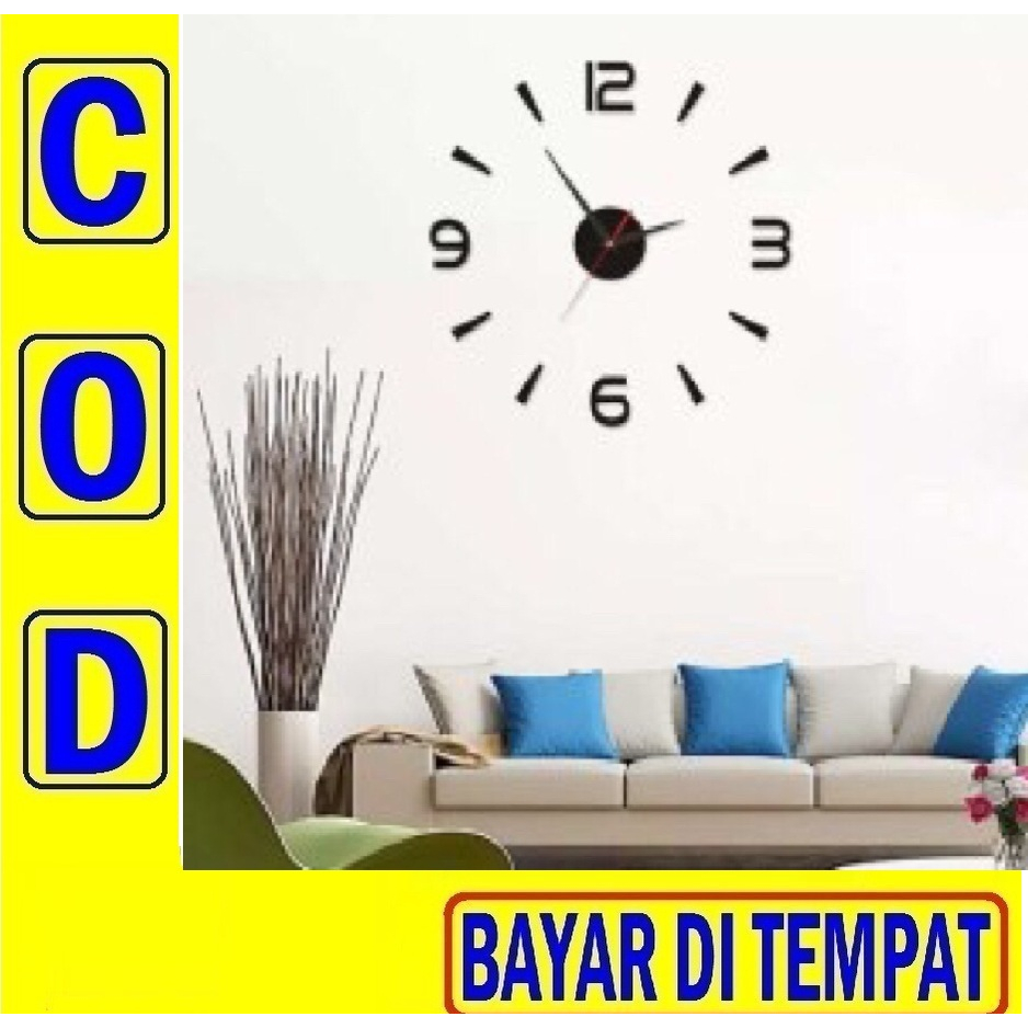 Jual 13J JAM TEMPEL GARIS Jam Dinding Tempel Besar Jam Dinding ...