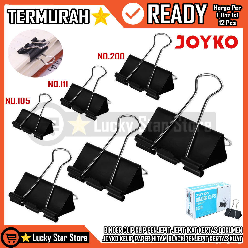 Jual BINDER CLIP KLIP PENJEPIT KERTAS JOYKO NO. 105 111 200 KLIP ...