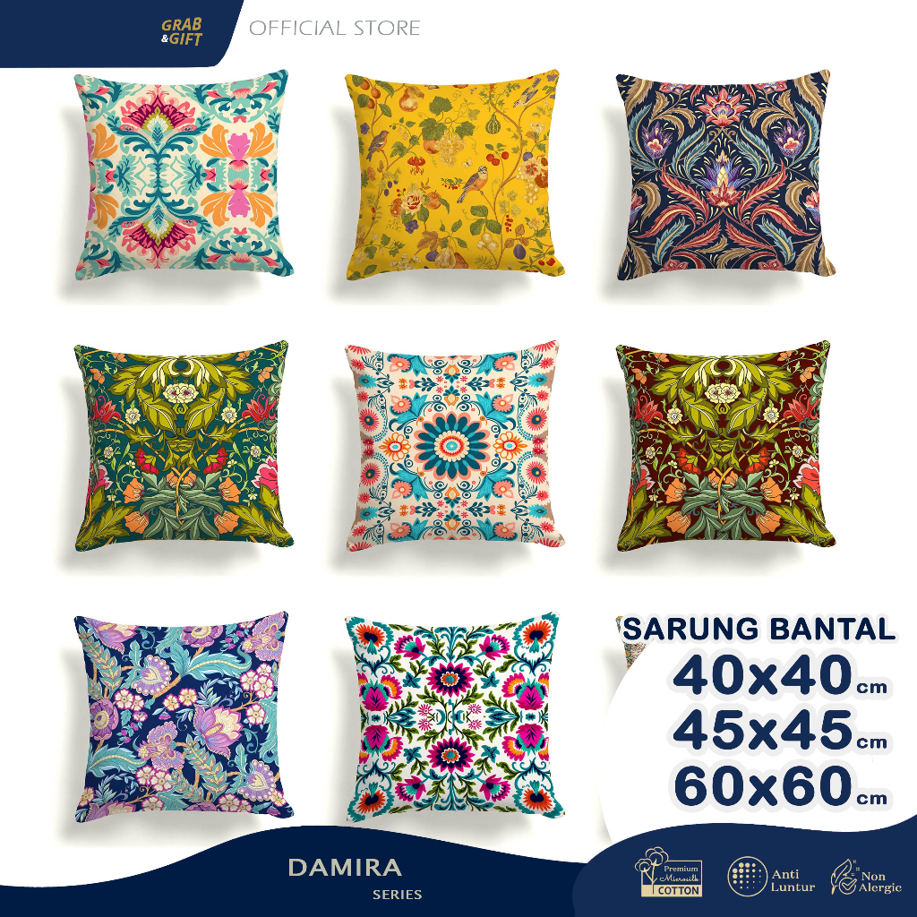 Jual SARUNG Bantal Sofa Print Motif Turkish Damira 40x40 45x45 60x60 cm ...