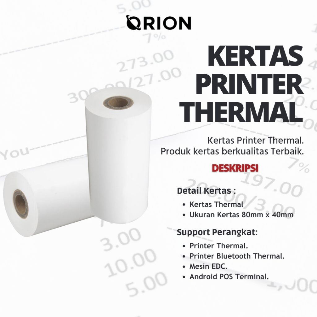 Jual Kertas Thermal Printer 80m x 40mm | Shopee Indonesia