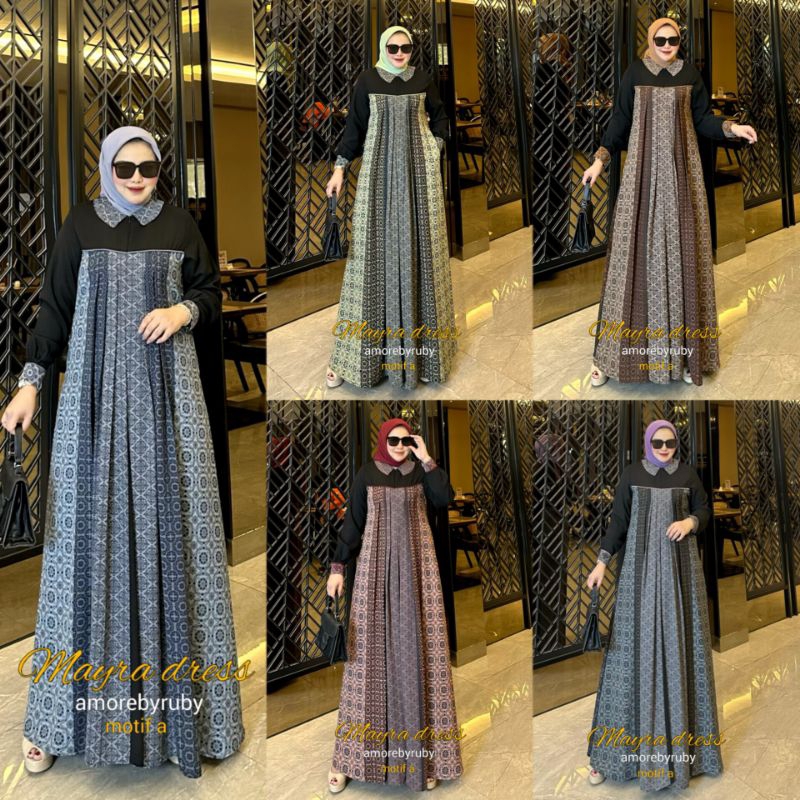 Jual MAYRA DRESS AMORE BY RUBY ORI DRESS MUSLIM VAJU WANITA MOTIF BUNGA ...