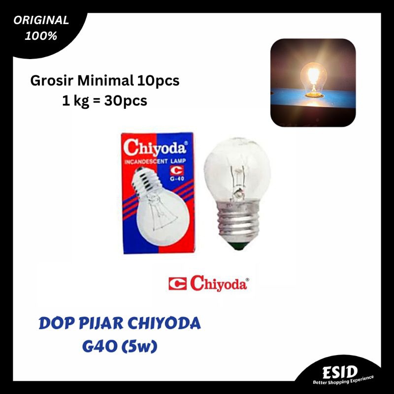 Jual Grosir Lampu Dop Pijar Chiyoda G40 | 5w | Dop Kuning Hangat | Dop ...
