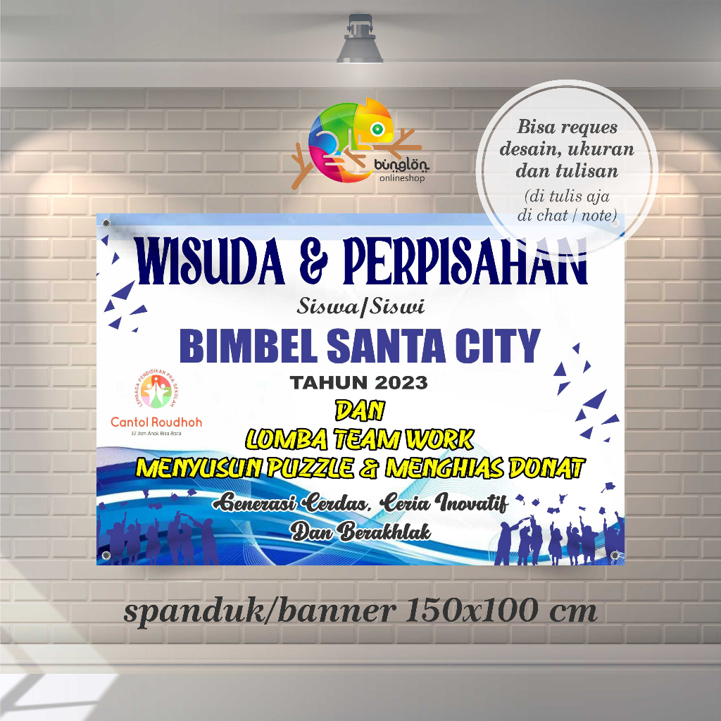 Jual Size 150x100 Spanduk Banner Wisuda & Perpisahan Sekolah, Bimbel ...