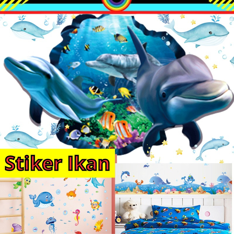 Jual WALLSTICKER WALL STICKER STIKER WALLPAPER SETIKER IKAN HIASAN ...