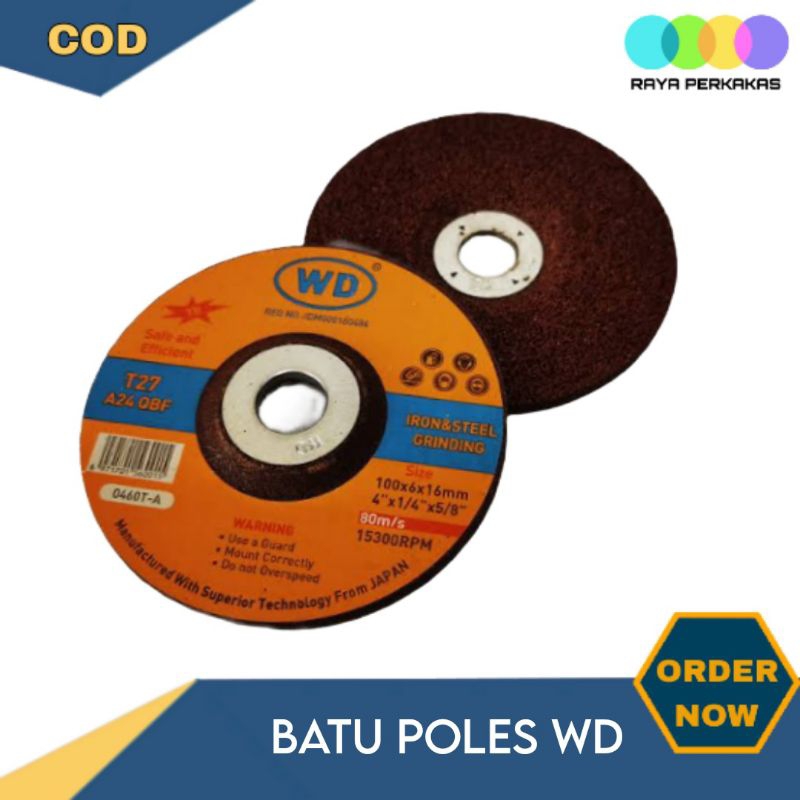 Jual WD Batu Gerinda Poles 4"x6mm , Depressed Center WheelPoles Besi ...