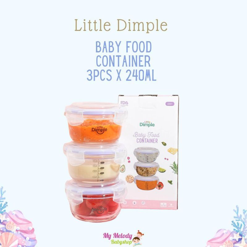 Jual Little dimple Food Container 240 ml(isi 3x240 ml) | Shopee Indonesia