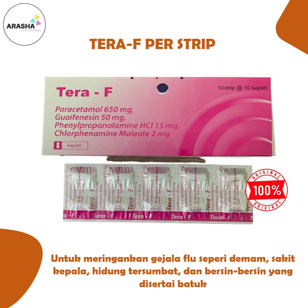 Jual TERA-F Strip 10 Tablet - Obat Demam Batuk Berdahak Pilek Flu Sakit ...