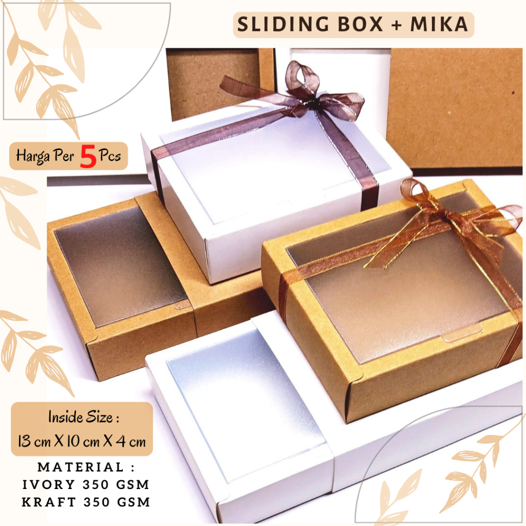 Jual Sliding Box ( 5 Pcs )/Kotak Polos Slop/Box Dus Hadiah Hamper Kado ...