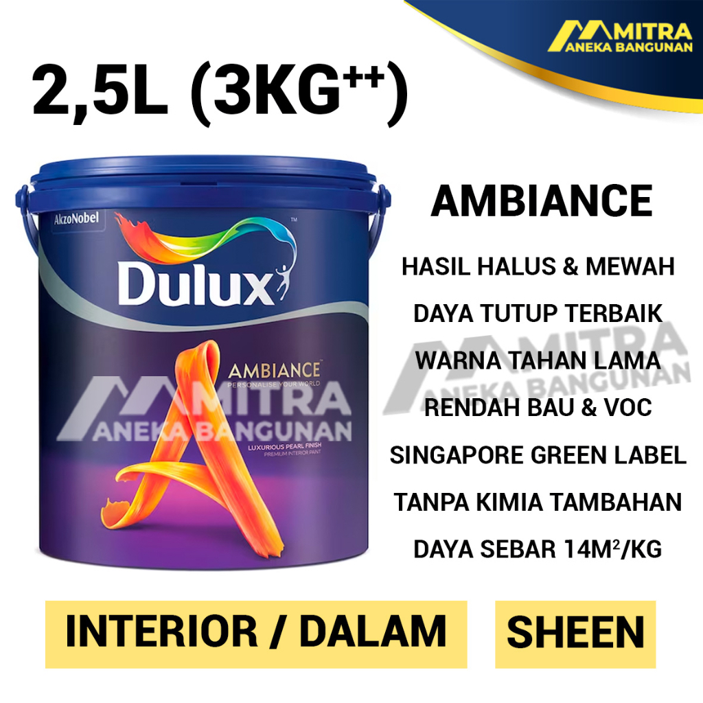 Jual CAT TEMBOK DULUX FOSSIL GREY 30YY 56/060 / CATYLAC PENTALITE EASY CLEAN WEATHERSHIELD / ABU ...