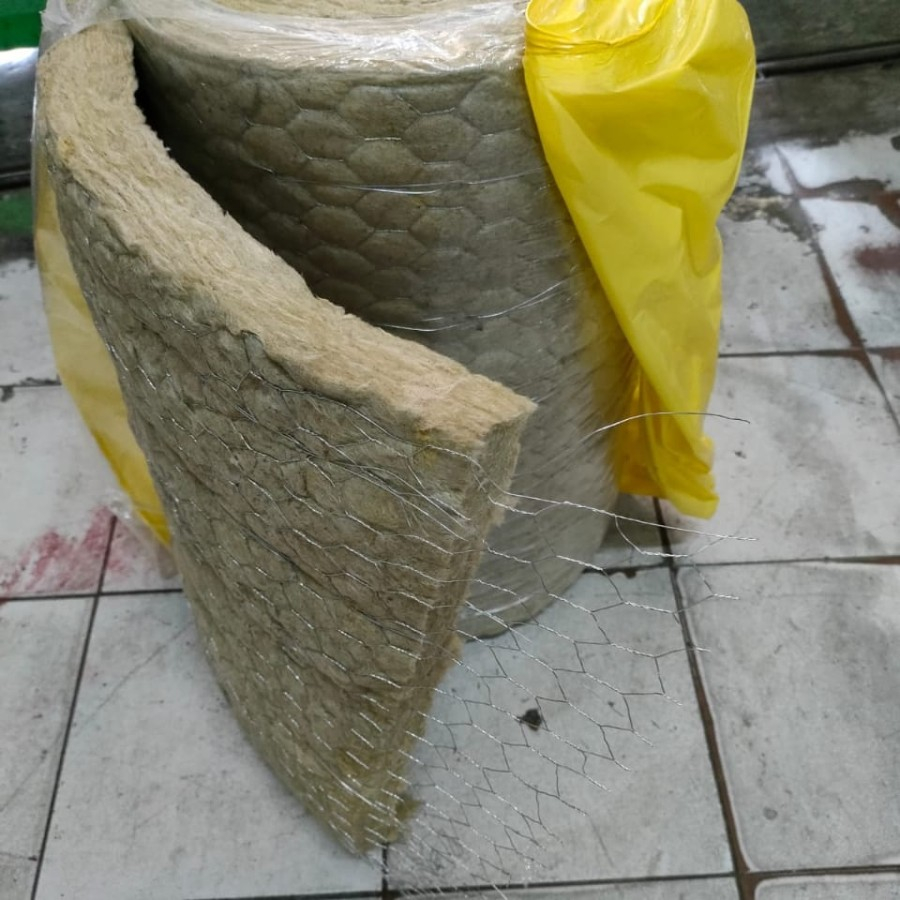 Jual Rockwool Wire Blanket Density 60kg 80kg 100kg 120kg Tebal 50mm ...