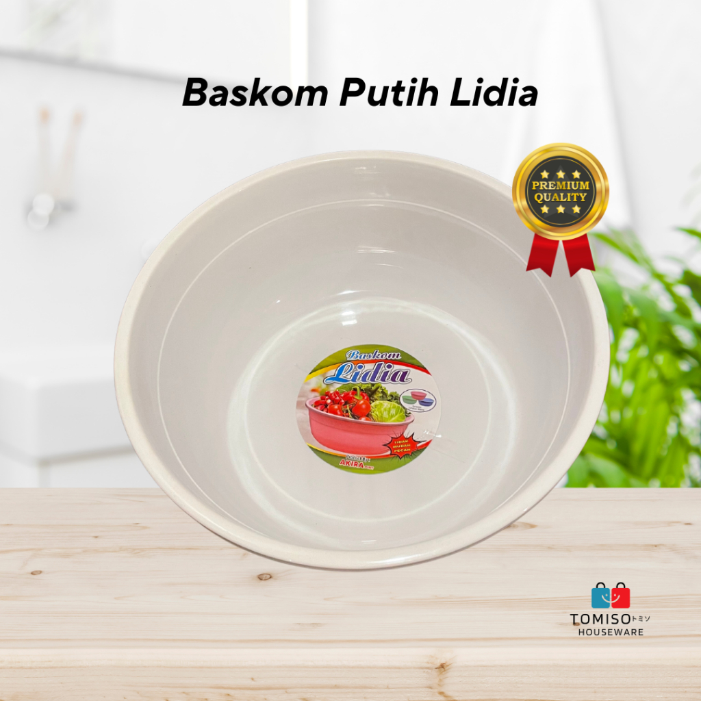 Jual BASKOM PLASTIK BESAR LIDIA PUTIH 14 INCH | BASKOM AIR | Shopee ...