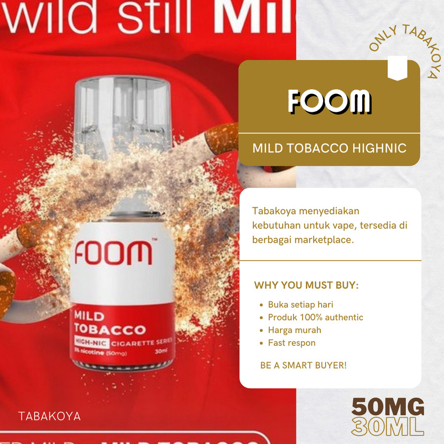 Jual FOOM MILD TOBACCO HIGHNIC LIQUID 50MG 30ML RED MILD BY FOOMLAB ...