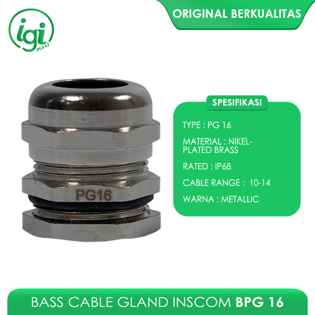 Jual KABEL GLAND BPG 16 BRASS CABLE GLAND BPG 16 INSCOM | Shopee Indonesia