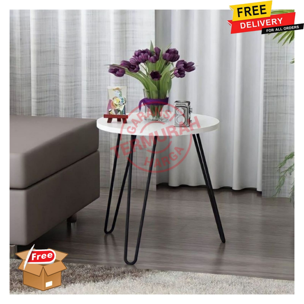 Jual Meja Bulat PUTIH Mini 30 cm/ Mini Meja Kopi Teras / Tamu / Cafe ...