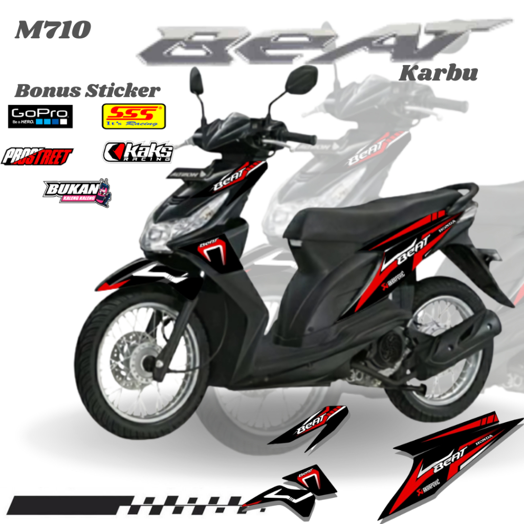 Jual Stiker Striping Motor Beat Karbu Lawas Old KODE M710 Sticker Decal ...