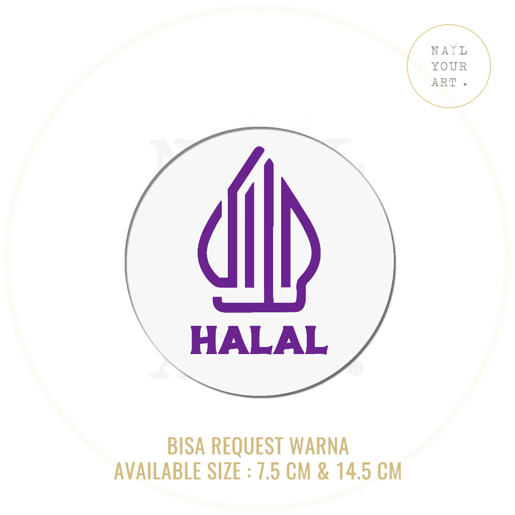 Jual SIGN AKRILIK LOGO HALAL BARU BULAT - nail your art - Sign tanda ...
