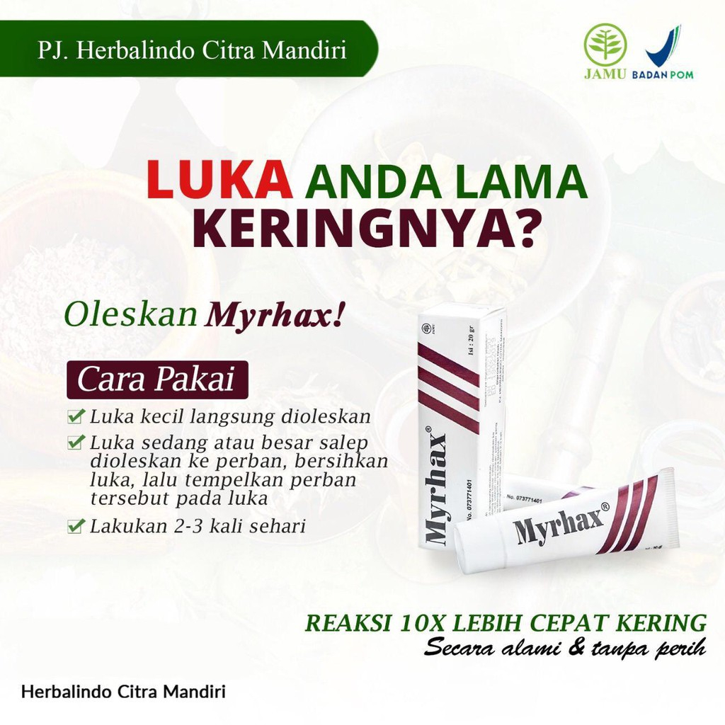 Jual Myrhax Salep Isi 20 gr obat luka diabetes obat luka bakar Koreng ...