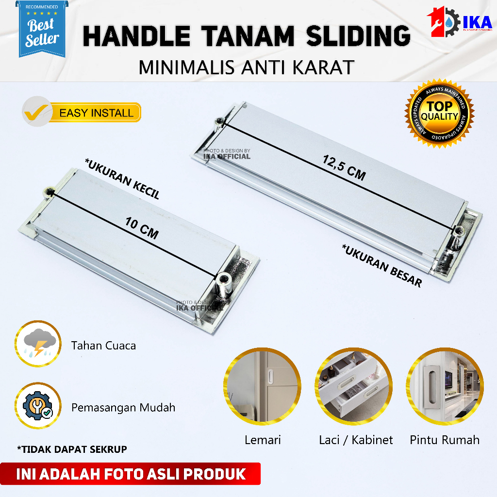 Jual Tarikan Tanam PVC Handle Pintu Lemari Sliding Pegangan Dorong ...