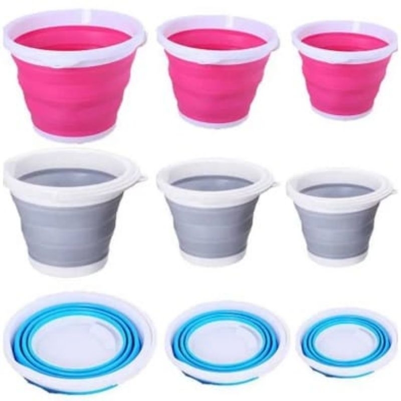 Jual Ember lipat portable 5L water bucket foldable collapsible | Shopee ...