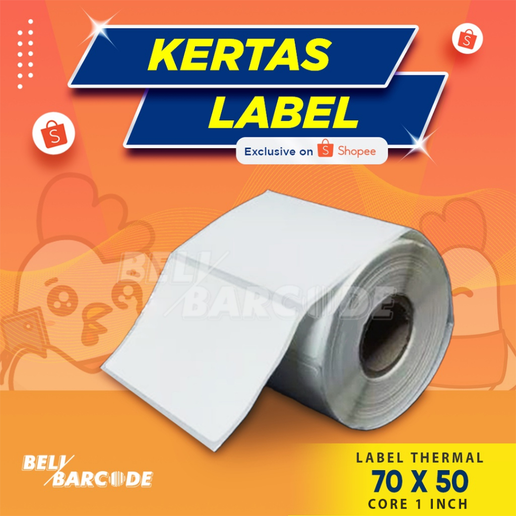Jual STIKER LABEL BARCODE THERMAL 70X50 | 70 X 50 | 70mm X 50mm BARCODE ...