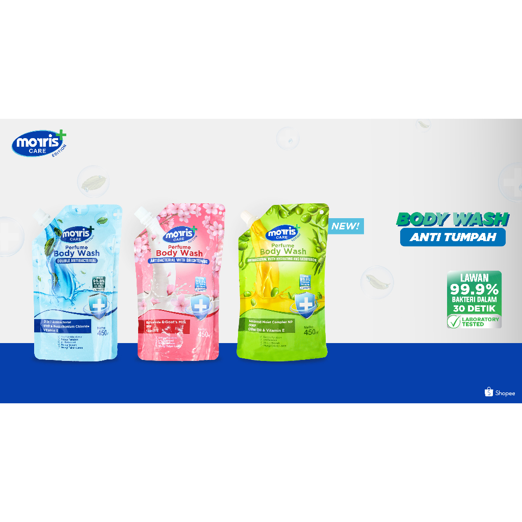 Jual Morris Body Wash Double Anti Bacterial 450ml | Shopee Indonesia