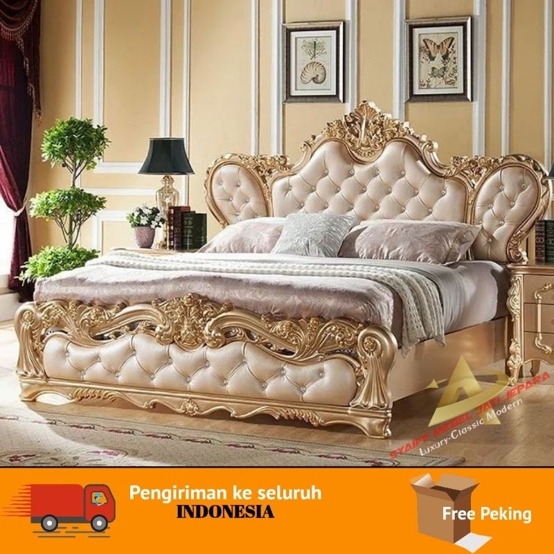 Jual dipan tempat tidur jok finesing glod emas mewah Ranjang jok full ...