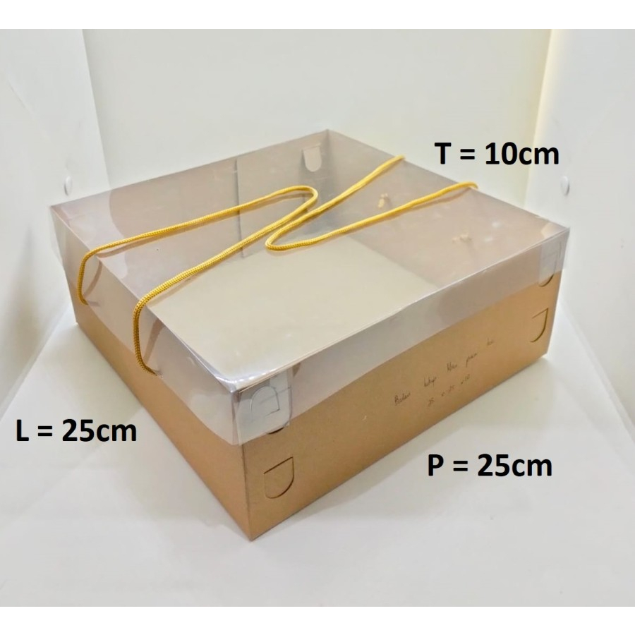 Jual 5 pcs BOX KRAFT 25X25X10 CM TUTUP MIKA PAKAI TALI 350 GSM | Shopee ...