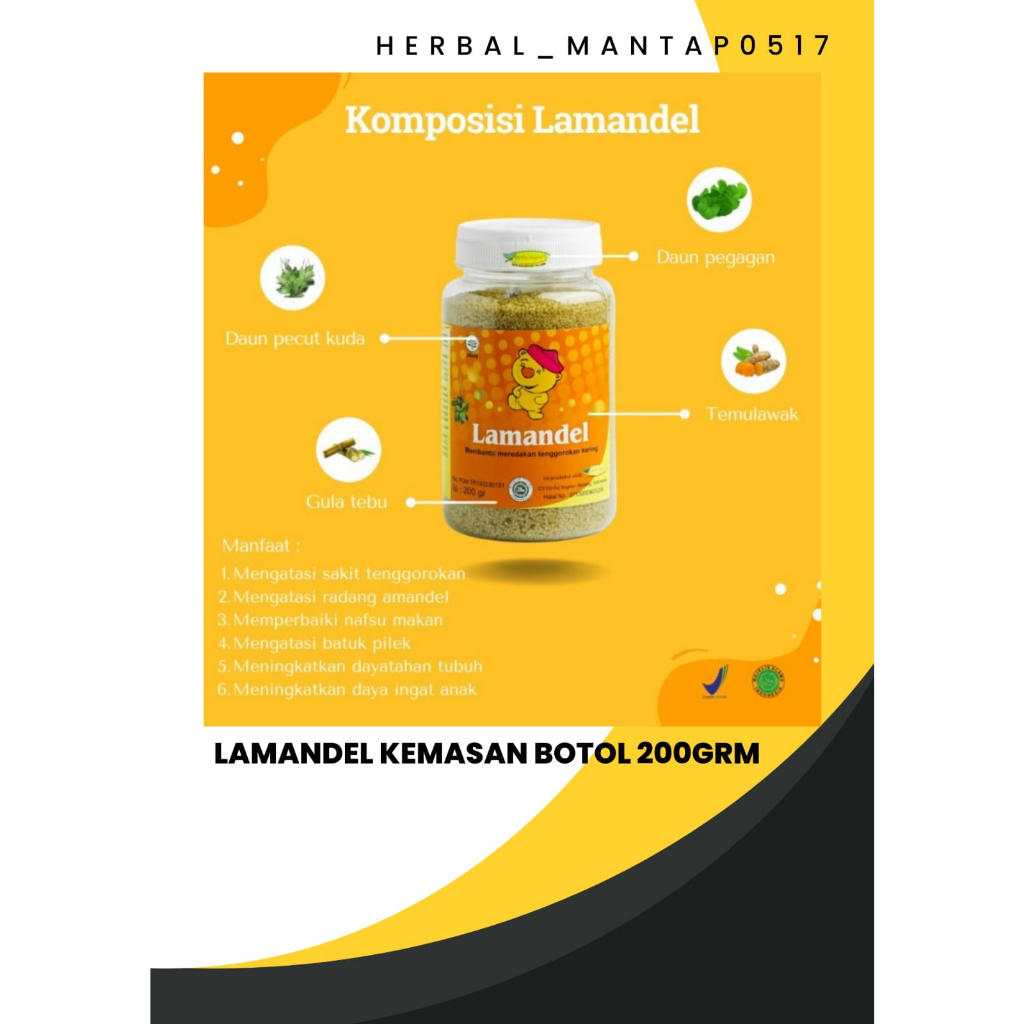 Jual Lamandel botol I untuk amnadel I 200grm I bubuk obat herbal I asli ...