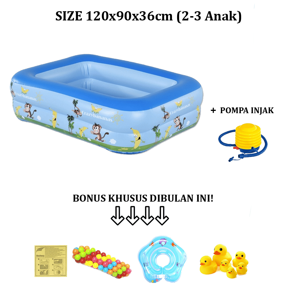 Jual Kolam Renang Tiup Kotak - Kolam Ranang Anak - Kolam Balon Karet ...