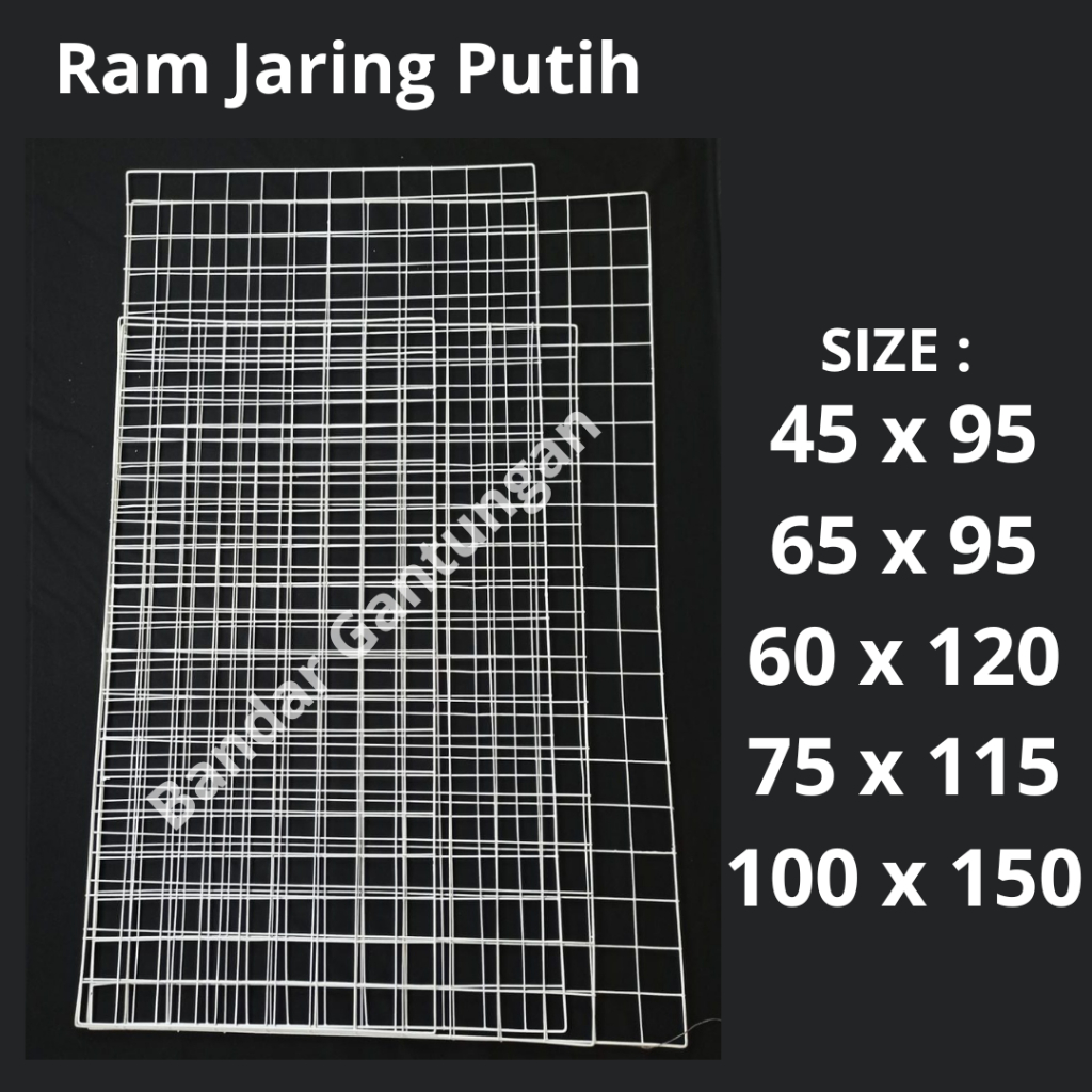 Jual Ram Kawat Putih Grid Wall Foto Ram Putih Dan Hitam + Dus Display ...