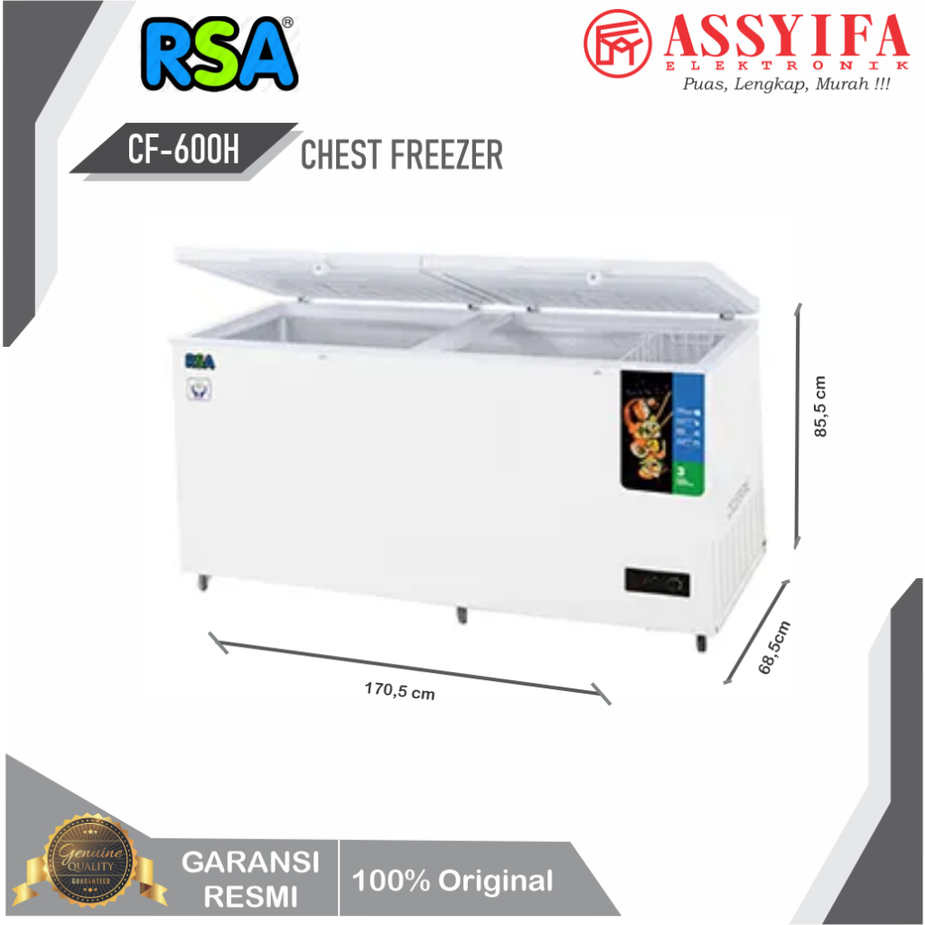 Jual RSA Chest Freezer 500 Liter Ukuran Besar CF 600 H | Shopee Indonesia