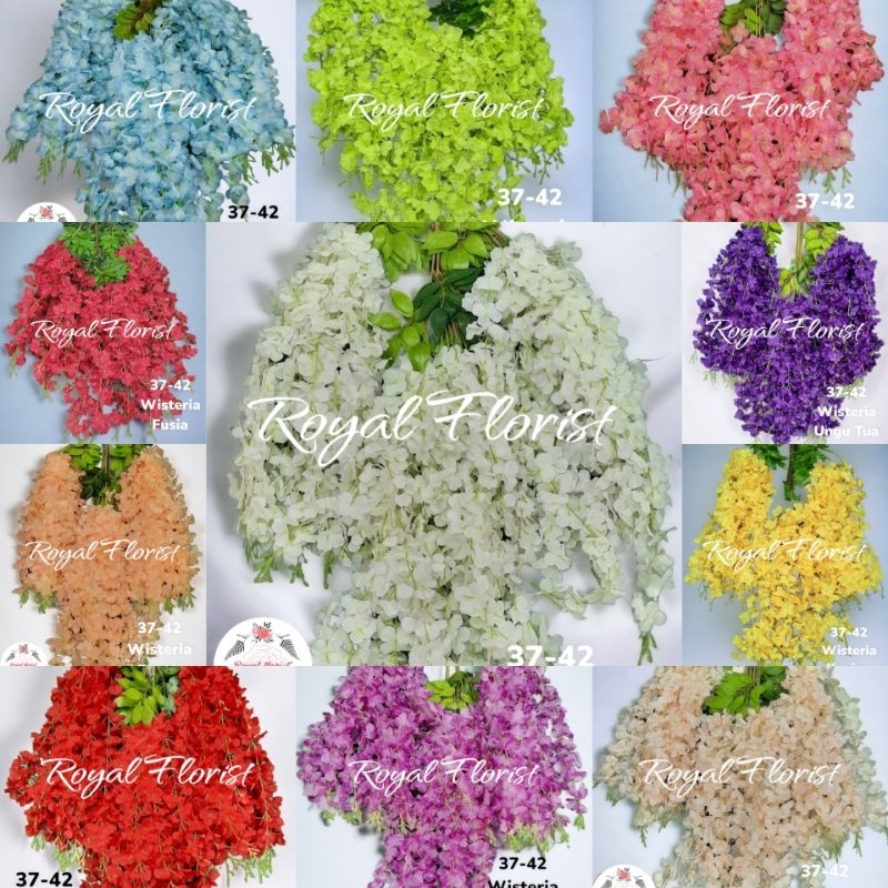 Jual Wisteria jumbo lusinan 37- 42 /bunga juntai/artificial||Kebutuhan ...