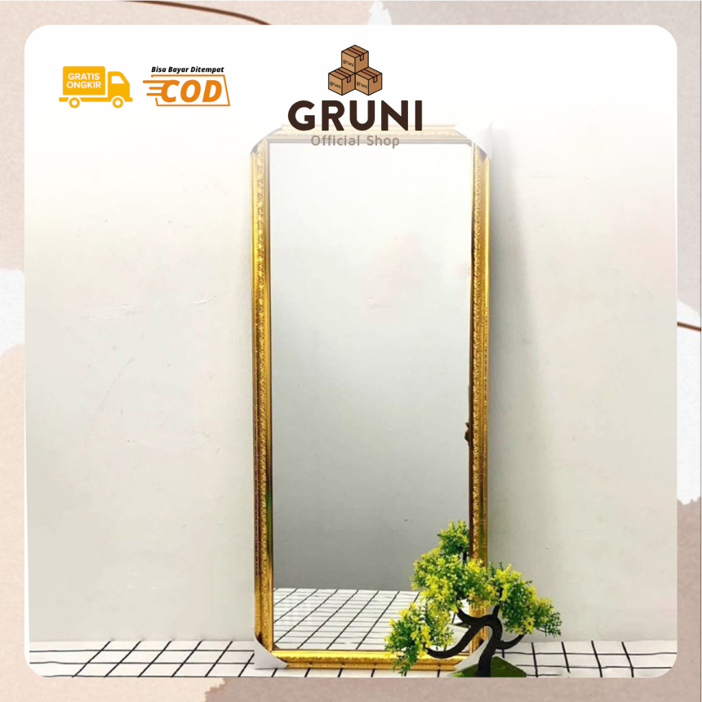 Jual GRUNI PW0006 Cermin Rias Batik List Gold 35 X 80 CM | Shopee Indonesia