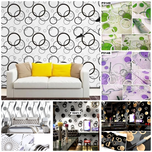 Jual Wallpaper dinding polkadot dinding kamar tidur aesthetic 10 meter ...
