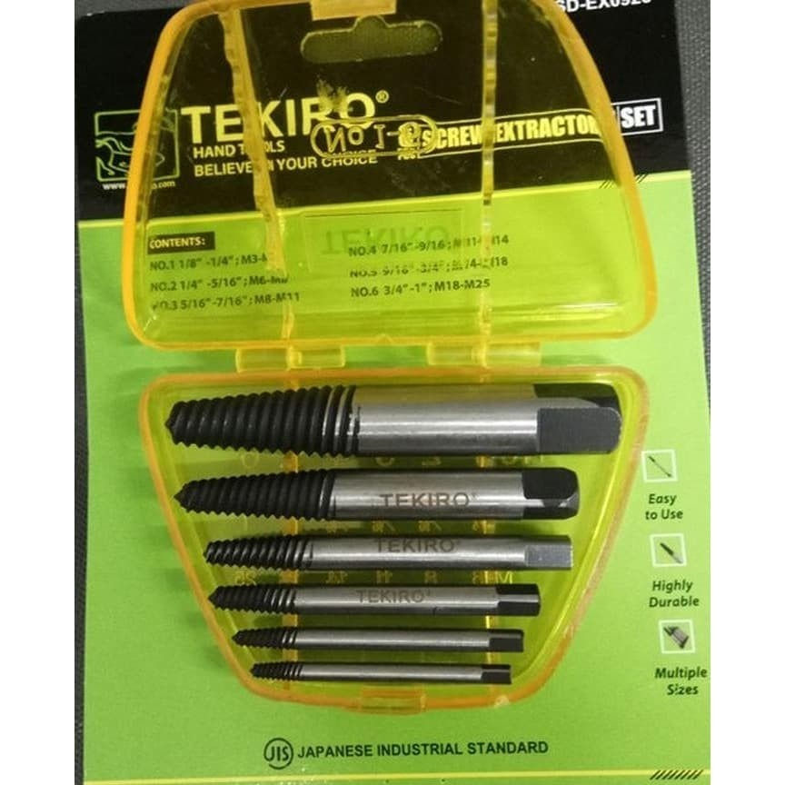 Jual TEKIRO Screw Extractor Set 6 Pcs / Tap Balik Set Tekiro Japan ...