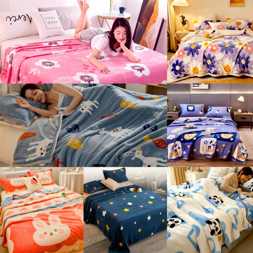 Jual Selimut Dewasa Bulu Halus Motif Aesthetic Murah Terlaris 140X200 ...