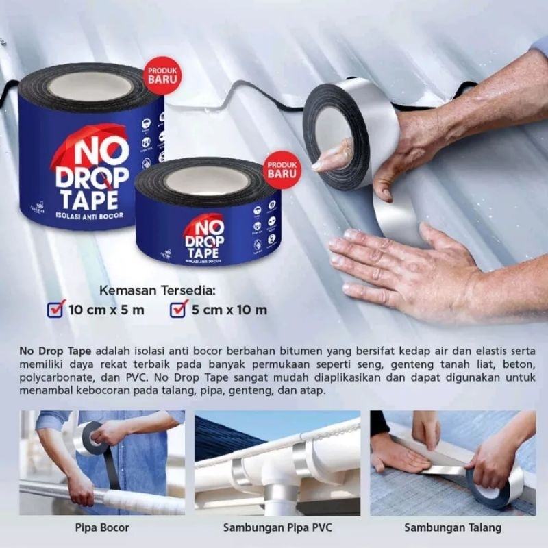 Jual NO DROP TAPE ECERAN PER METER (LEBAR 5 CM) / LAKBAN ISOLASI ANTI BOCOR NO DROP 1 METER ...