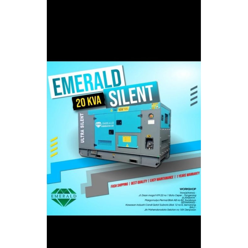 Jual Genset Silent Diesel Emerald 20 KVA Japan Tech Generator Set ...