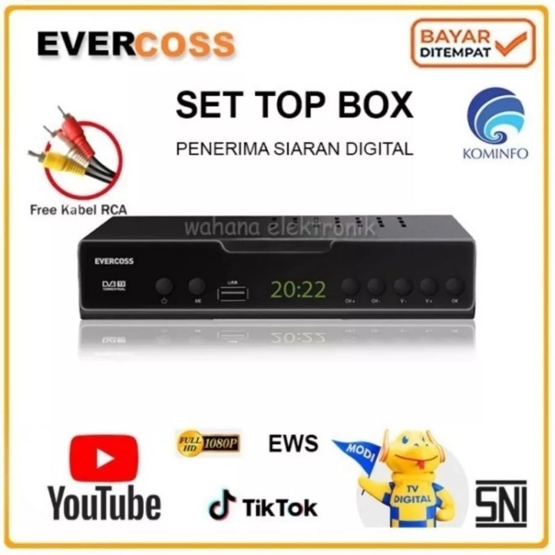 Jual stb evercoss set top box tv digital Versi Update terbaru | Shopee ...