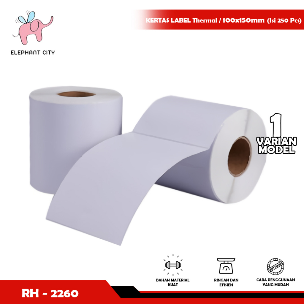 Jual YOSINOGAWA KERTAS LABEL Sticker Barcode Thermal / 100x150mm (ISI 250 PCS) | Shopee Indonesia