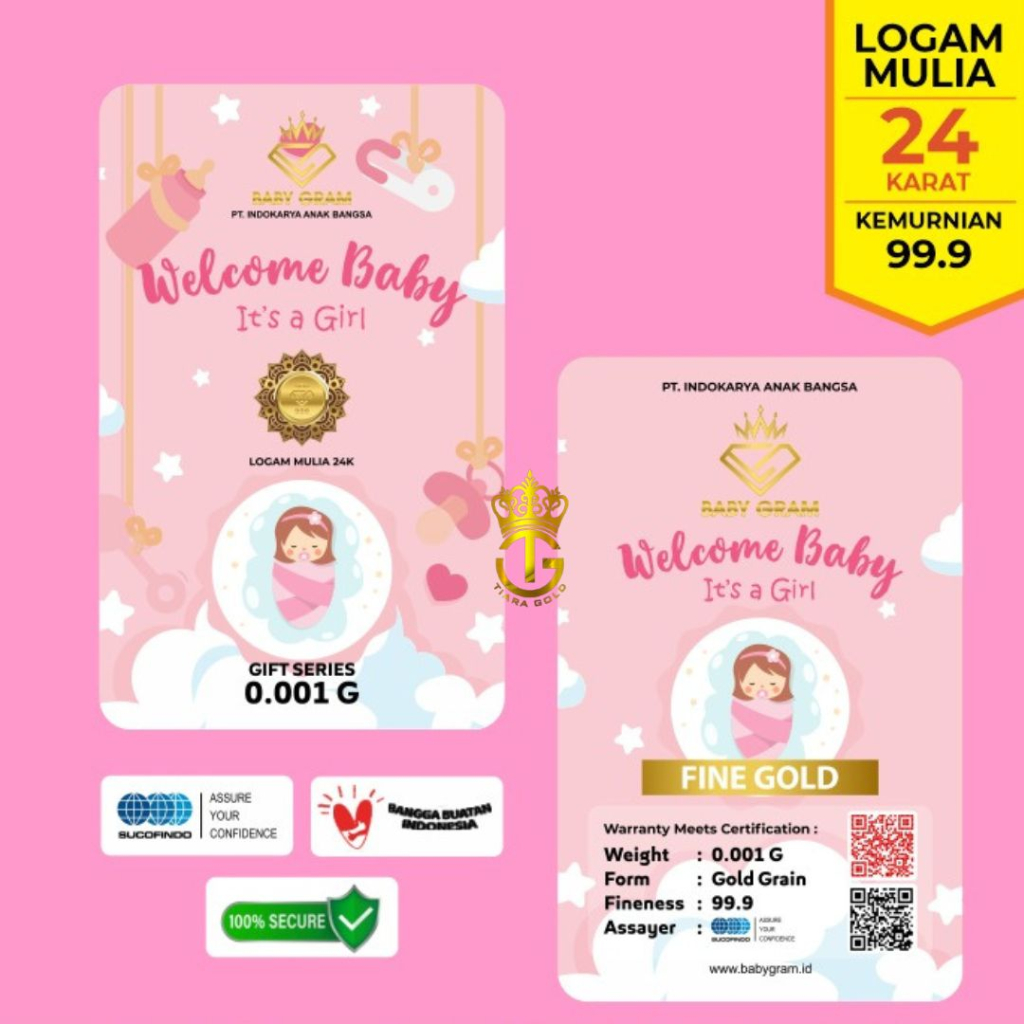 Jual SOUVENIR GIFT SERIES KELAHIRAN ANAK BABY GRAM BABY BORN BABY GIRL ...